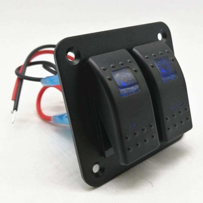 2 Gang Toggle Enclosed 12V Rocker Switch Panel For Car Boat RV Yacht Truck