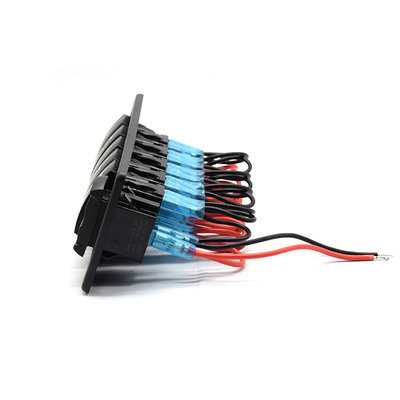 Pre wire 4 Gang LED Rocker Switch Panel kit with 4.2A Dual USB charger Voltmeter for Auto Car Marine