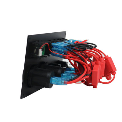 Dual USB Socket Charger LED Voltmeter 15A Power Outlet Rocker Switch Panel