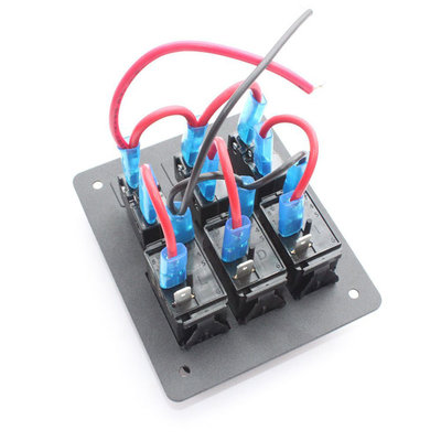 Auto car marine 12V 3 gang Red single LED rocker Switch Panel with circuit breaker