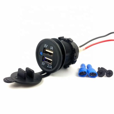 12V 24V Dual USB Outlet 3.1A Port Socket Charger DS2013n New Touch Switch ON-OFF Control