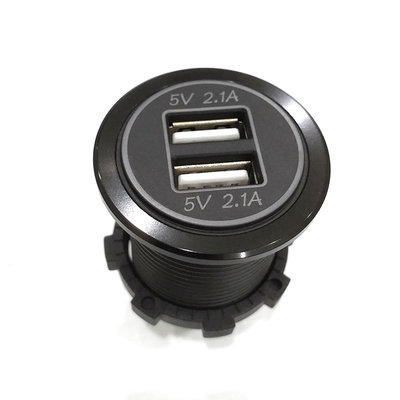 12V Car Cigarette Lighter Socket Dual 2.1A USB Port Charger Power Outlet with LED