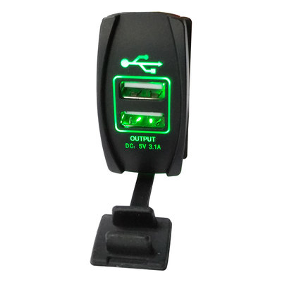 New auto/marine led light rocker switch style car marine usb charger with plug