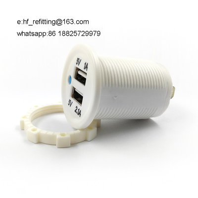 China Manufacturer DC 12V USB Car Charger adapter power sockets With Two Ports