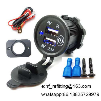 Dual USB Outlet 5V 3.1A Output Port Socket Charger on-off Touch Switch