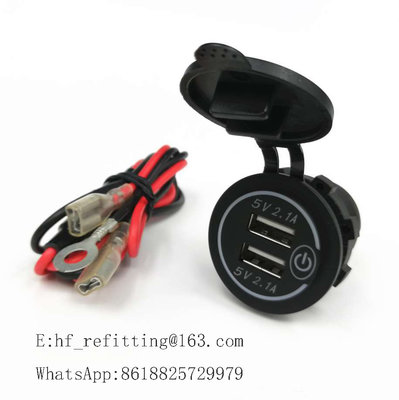 DC 12V-24V Dual USB Outlet 4.2A Port Socket Charger DS2013n New Touch Switch