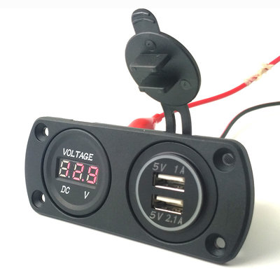 Hot Selling Dual USB Outlet 3.1A Port Socket Charger with Two Rear Hole Panel 12V Power Socket