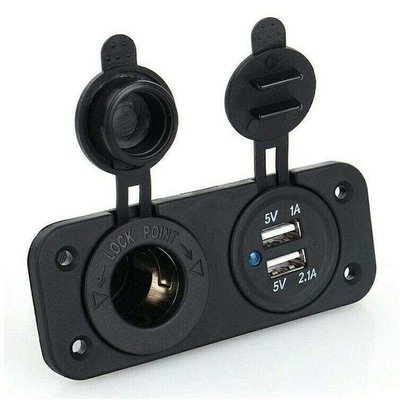 Hot Selling Dual USB Outlet 3.1A Port Socket Charger with Two Rear Hole Panel 12V Power Socket