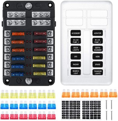 12 Volt Automotive Fuse Box Holder Waterproof with Negative auto inline fuse holder