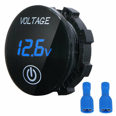 Waterproof Voltmeter, Mini Digital Display Voltage Meter DC 12V-24V Green LED Tester for Car