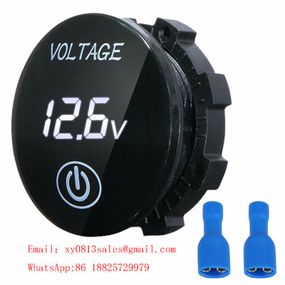 DC 5V-48V LED Panel Digital mini round led voltmeter with Touch ON OFF Switch
