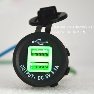 Waterproof DC 12 VOLT Universal adapter dual port usb car charger 3.1a