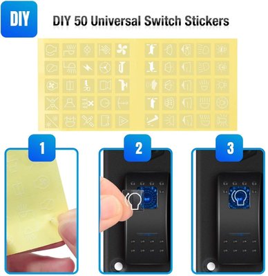 Waterproof Marine Boat Rocker Switch Panel Gang with Dual USB Slot Socket + Cigarette Lighter LED Light for Car Rv