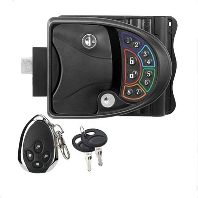 RV Keyless Entry Door Handle Latch with card Wireless Remote Control Caravan Camper Keypad Lock Switch
