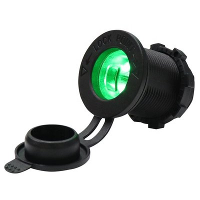 24V Waterproof Marine motorcycle car cigarette lighter plug with LED Lighting