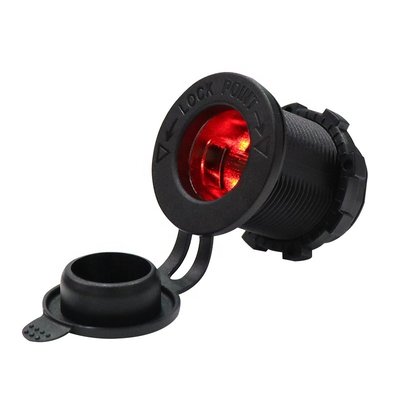 24V Waterproof Marine motorcycle car cigarette lighter plug with LED Lighting