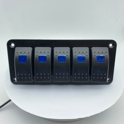 5pin on-off 5 Gang Blue LED 12V Rocker Switch Control Panel Circuit for Car Boat