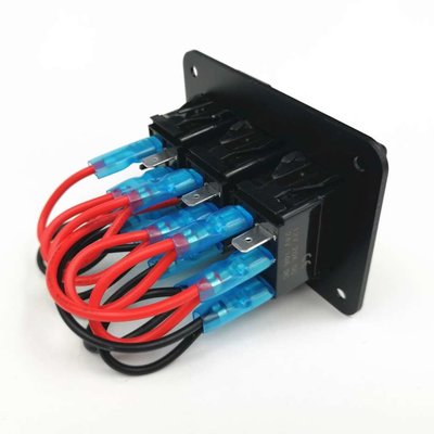 3 Gang Blue LED 12V Rocker Switch Control Panel Circuit Universal Car Boat 5pin ON-OFF
