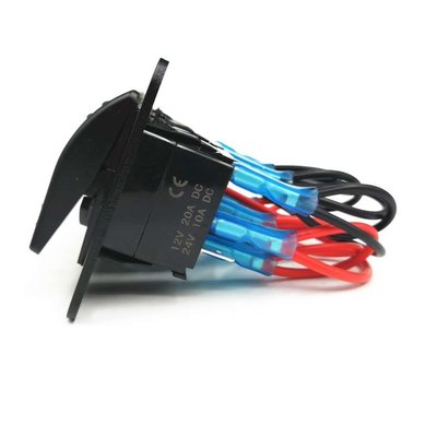 3 Gang Blue LED 12V Rocker Switch Control Panel Circuit Universal Car Boat 5pin ON-OFF