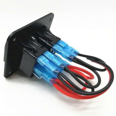 Automotive 2 Gang Toggle Switch 12V 24V Rocker Switch Panel for Car Marine Boat Green LED