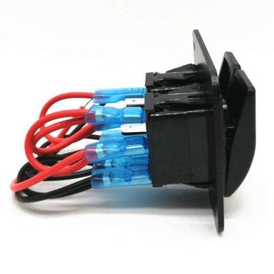 Automotive 2 Gang Toggle Switch 12V 24V Rocker Switch Panel for Car Marine Boat Green LED