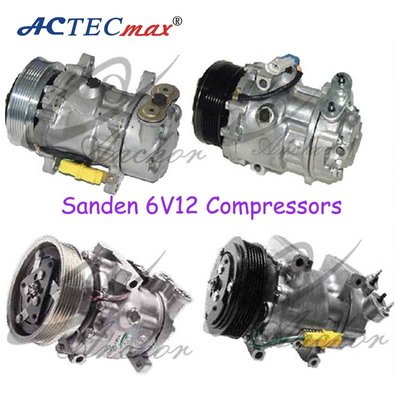 6000rpm - 8000rpm Auto AC compressor With Sanden SD6v12 / SD7H15 R134a