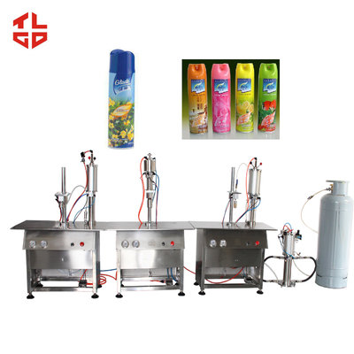 Spray Can Deodorant Filling Machine , Automatic Aerosol Bottle Filling Machine