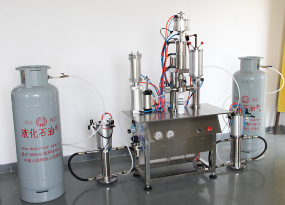 Aerosol Spray Refrigerant Filling And Sealing Machine , Under Cap Filling Machine