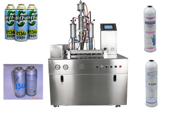 R134a Refrigerant Spray Can Filling Machine , Under Cap Freon Filling Machine