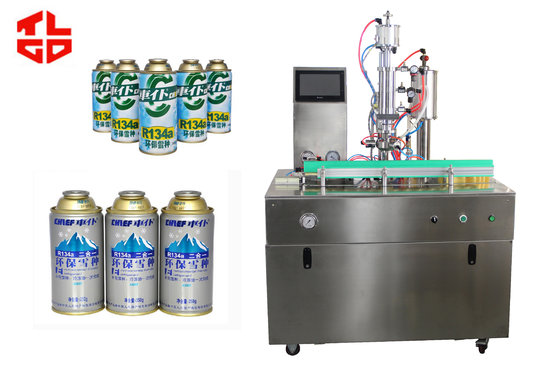 R134a Refrigerant Spray Can Filling Machine , Under Cap Freon Filling Machine
