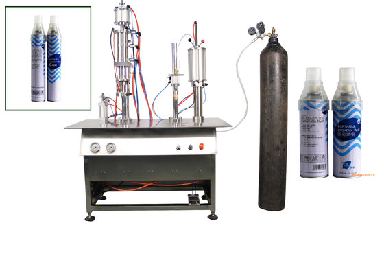 Semi Automatic Spray Can Filling Machine for Oxygen Gas / Fresh Air Canned