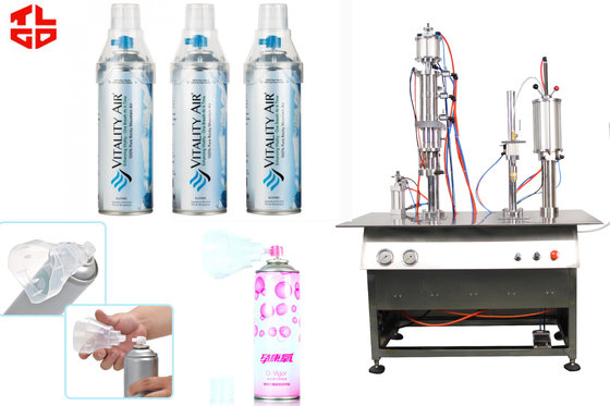 Aerosol Can Filling Equipment For Breathing Oxygen Gas Semi Automatic