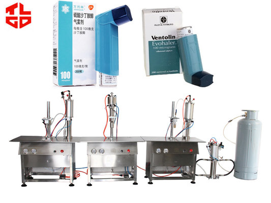 Pharmaceutical Dose Inhaler Spray Filling And Capping Machine Pneumatic Driven