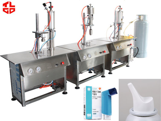 Aerosol Spray Filling Machine For Ipratropium Bromide Glass Bottle / Plastic Bottle