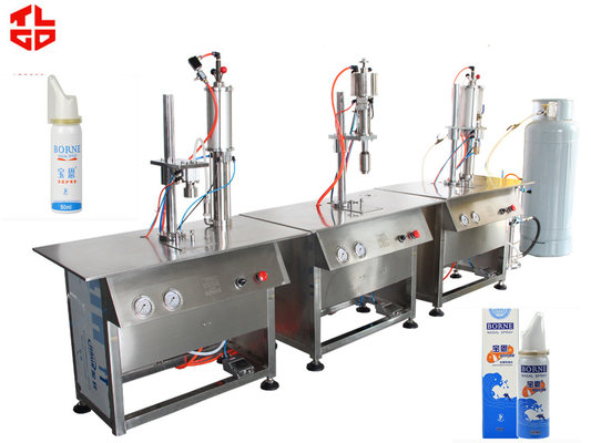 Aerosol Spray Filling Machine For Ipratropium Bromide Glass Bottle / Plastic Bottle
