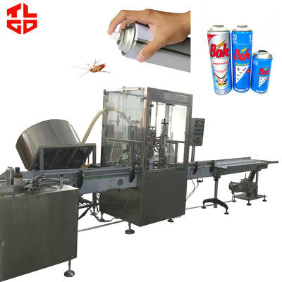 Pneumatic Drive Automatic Aerosol Filling Machine For Furniture Cleaner Spray