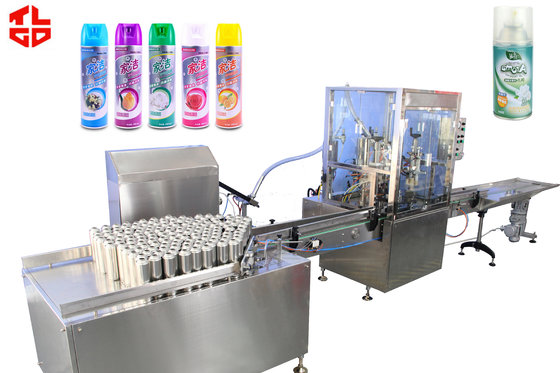 Automatic Air Freshener Aerosol Filling Machine , Tin Can Packaging Machine