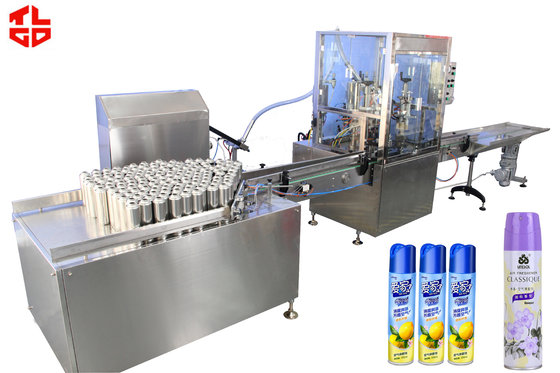 Deodorant Perfume Air Fresher Filling Machine 2000-3000cans/hr Fully Automatic