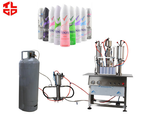 Pneumatic Body Spray Filling Machine, Semi Automatic Spray Can Filling Machine