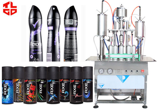 Pneumatic Body Spray Filling Machine, Semi Automatic Spray Can Filling Machine