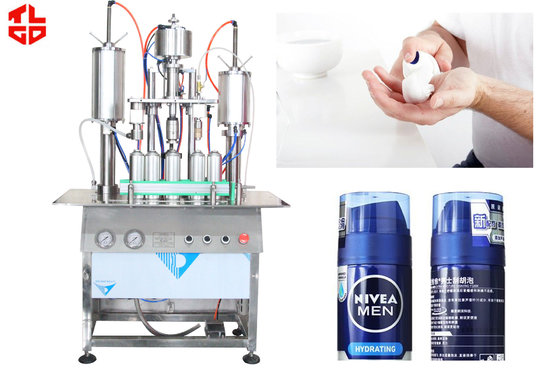 Semi Automatic Spray Can Filling Machine For Shaving Gel / Foam Spray Products