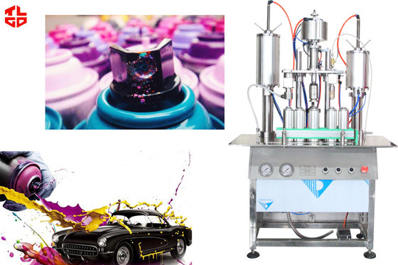 Pneumatic Aerosol Spray Paint Filling Machine  , Aerosol Can Filling Machine Suppliers