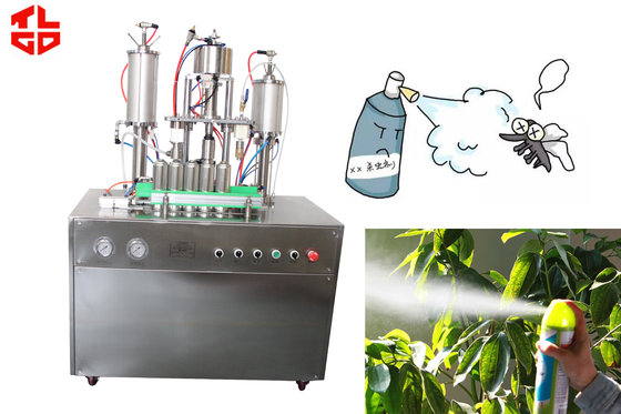 Semi Automatic Aerosol Filling Machine For Bacteria Remover / Insecticide Spray