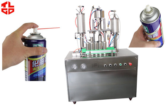Efficient Can Filling Machine For Adhesive Remover Spray Semi Automatic 800-1100cans/Hour