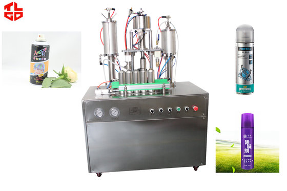 Semi Automatic Aerosol Spray Filling Machine for Leather Cleaner 0.65-1.0Mpa