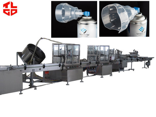 Aerosol Filling Machine For Aerosol Can Fresh Air / Oxygen Gas 2000-3200 Cans/ Hour