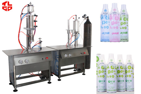 Pneumatic Semi Automatic Canned Fresh Air / Canned Oxygen Spray Filling Machines