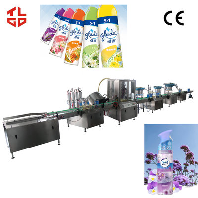 Aerosol Automatic Filling Line for Toilet Spray / Glass Spray / Sanitizer Spray