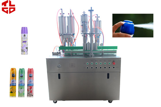 Pneumatic Control Air Freshener Filling Machine , Spray Can Filling Machine