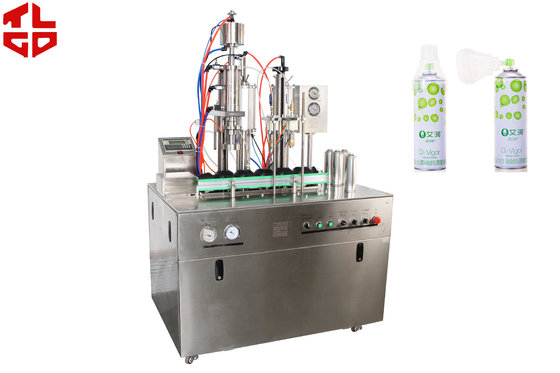 Automatic Fresh Air Can Filling Machine , Aerosol Filling Machine With PLC Control System